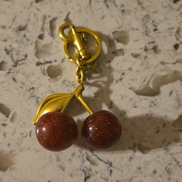 Accessories | Cherry Keychain With Gold Accents | Poshmark